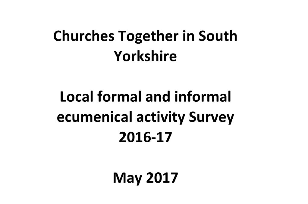 Churches Together in South Yorkshire: Local ecumenical activity survey ...